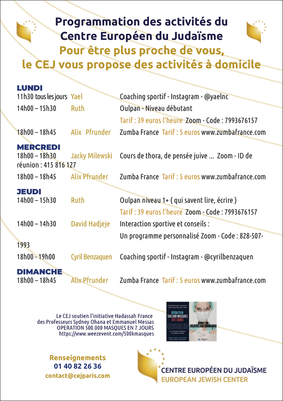 Les activités du CEJ - Consistoire de Paris
