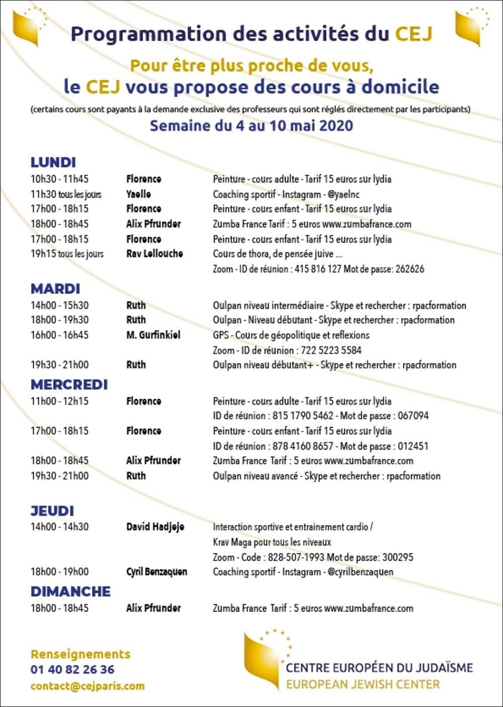 Les activités du CEJ - Consistoire de Paris