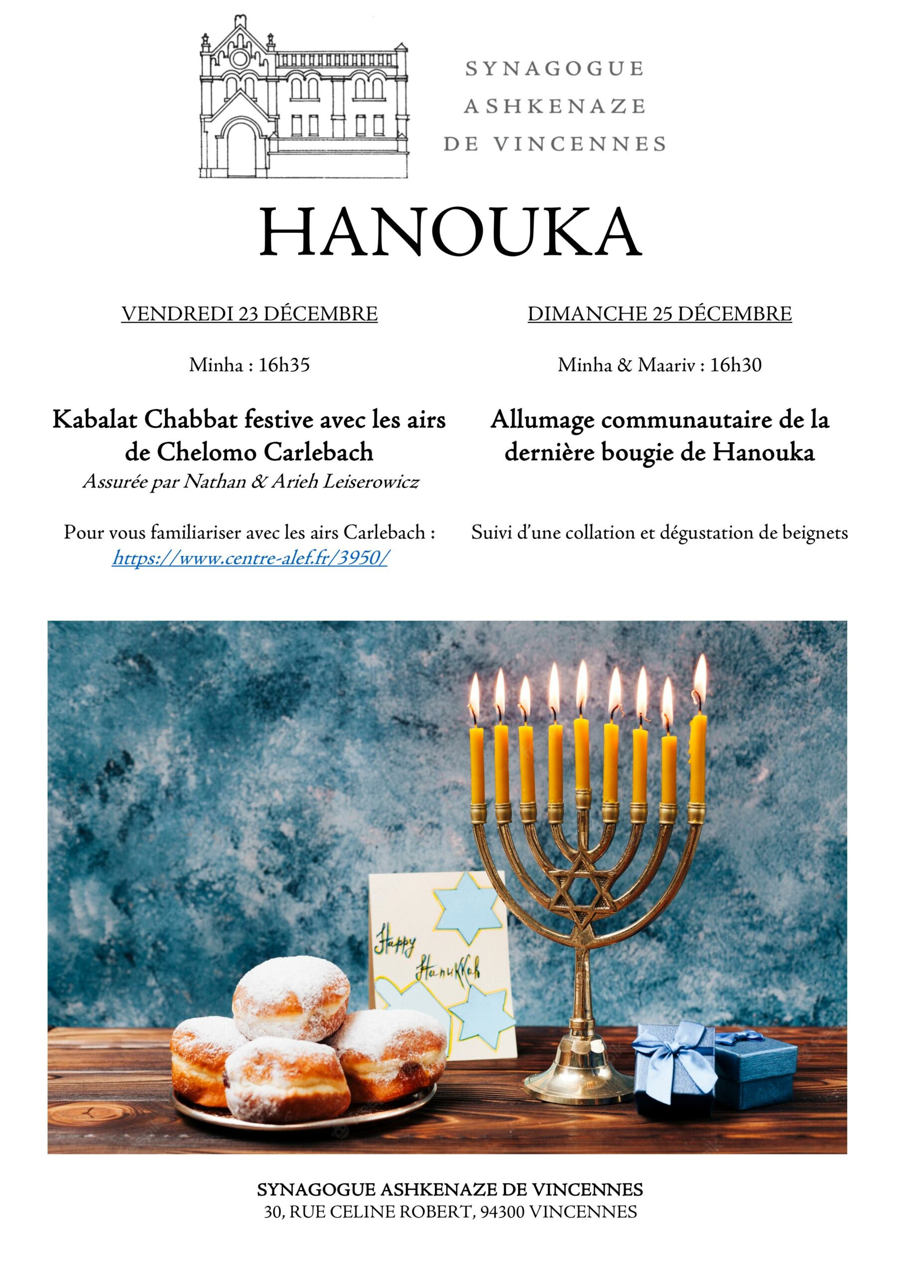 Vincennes Ashkénaze : Kabbalat Chabbat « Chlomo Carlebach » + Allumage ...
