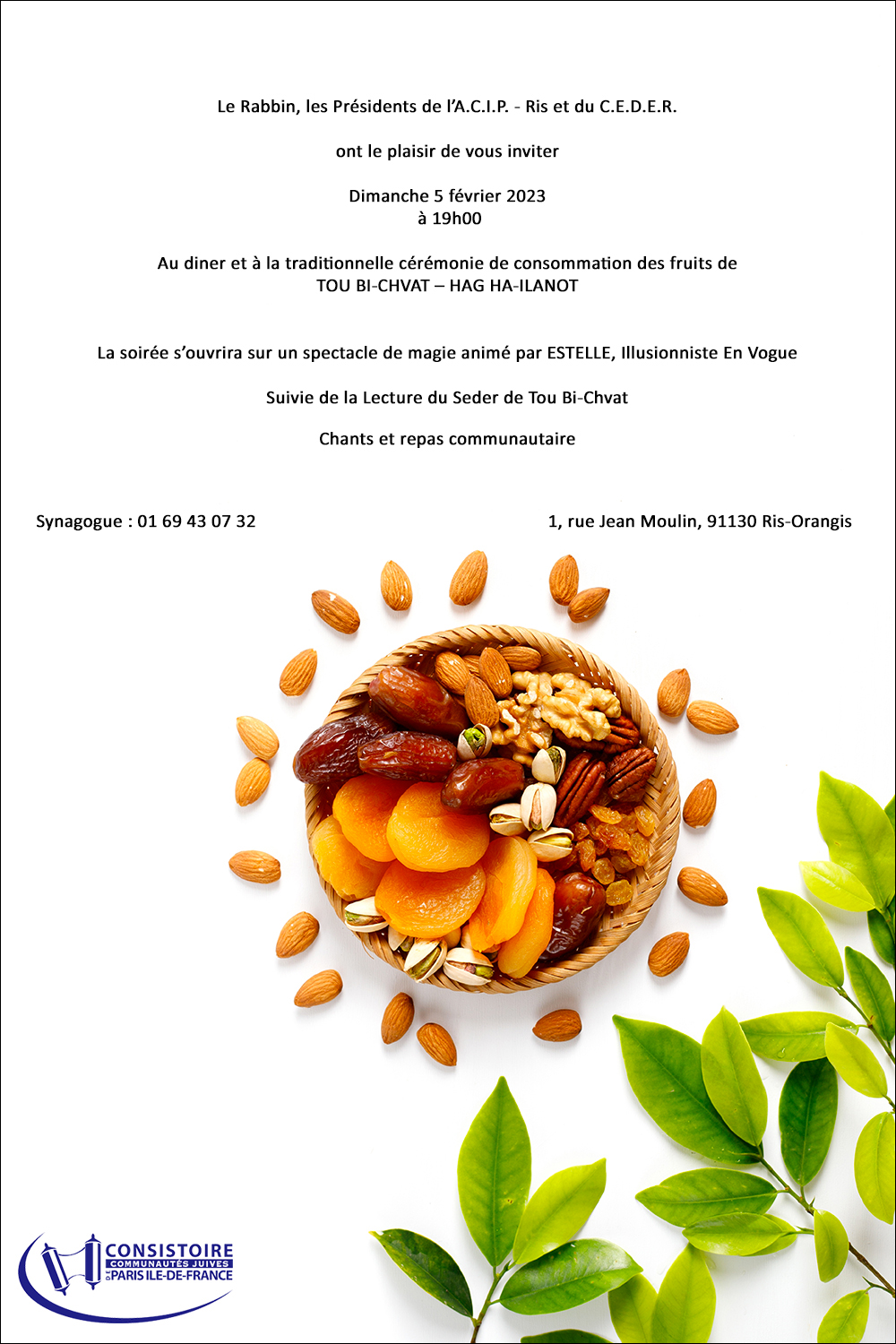 Ris Orangis : Tou Bichvat - Consistoire de Paris