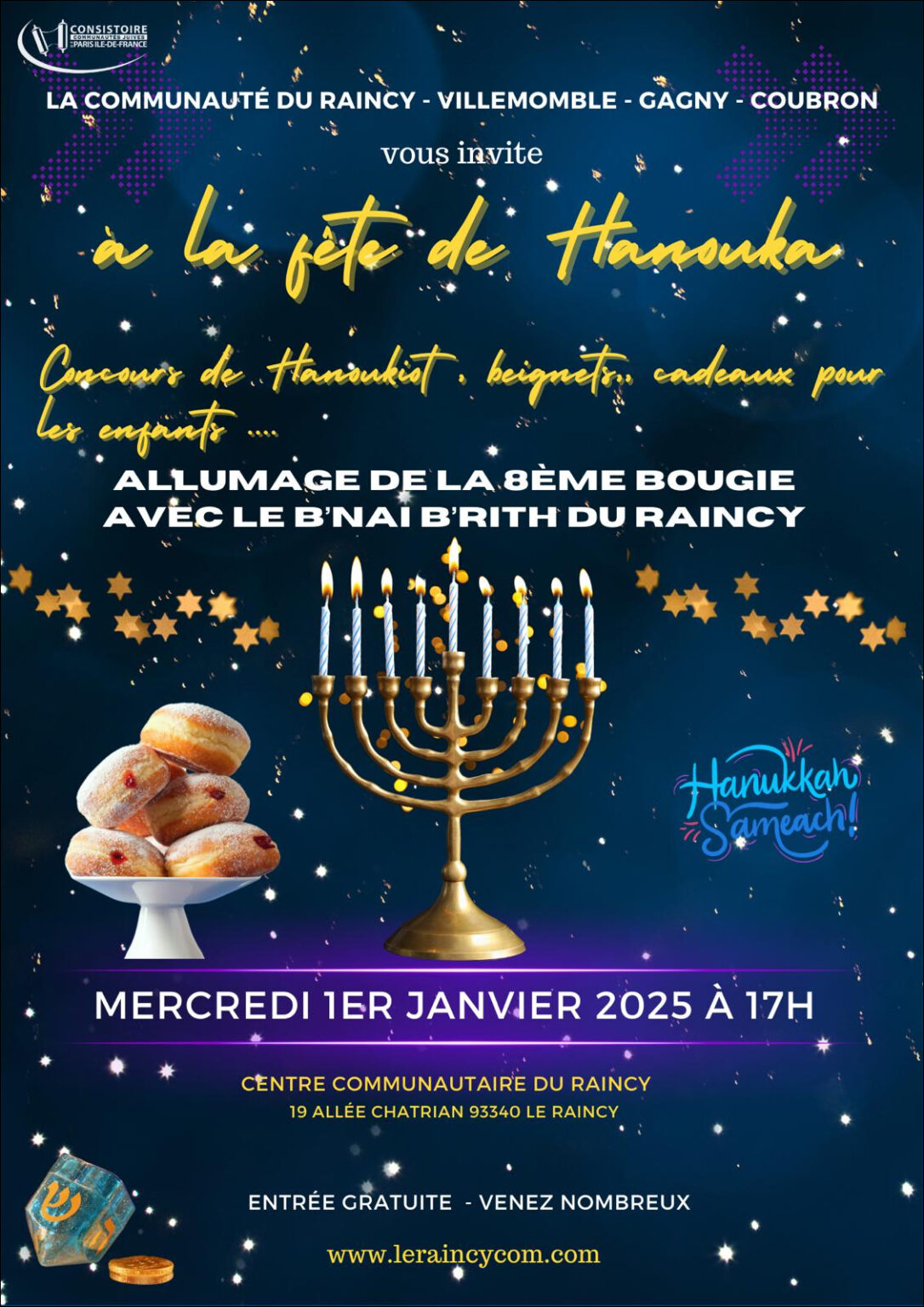 Le Raincy : Fête de Hanouka - Consistoire de Paris