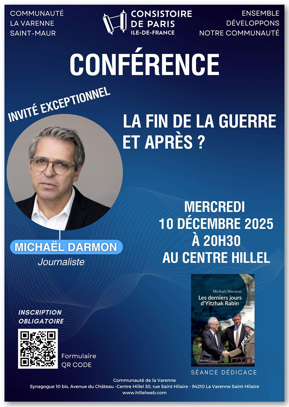 La Varenne : Conférence de Michaël Darmon - Consistoire de Paris